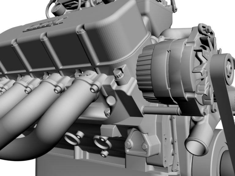 Chevrolet Big Block Tunnel-Ram V8 Engine 3D Model - FlatPyramid