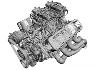 Chevrolet Big Block Tunnel-Ram V8 Engine 3D Model - FlatPyramid