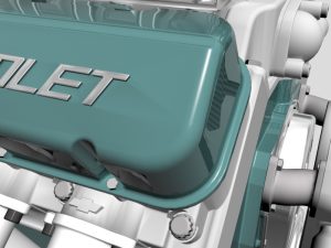 Chevrolet Big Block V8 Engine with Blower 3D Model - FlatPyramid