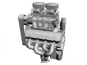 Chevrolet Big Block V8 Engine with Blower 3D Model - FlatPyramid
