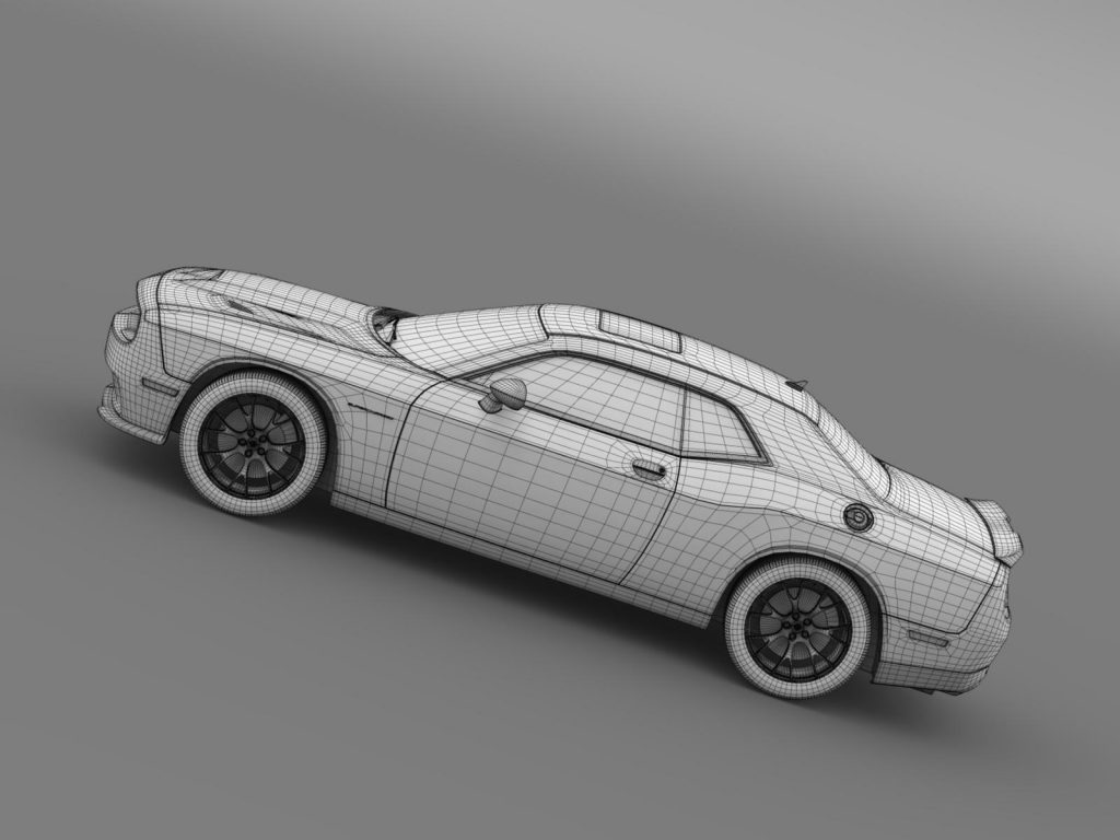 Dodge Challenger SRT Hellcat Supercharged 2015 3D Model - FlatPyramid