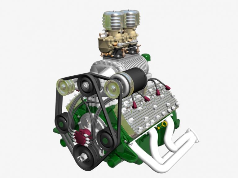 Ardun Flathead V8 Engine 3D Model - FlatPyramid
