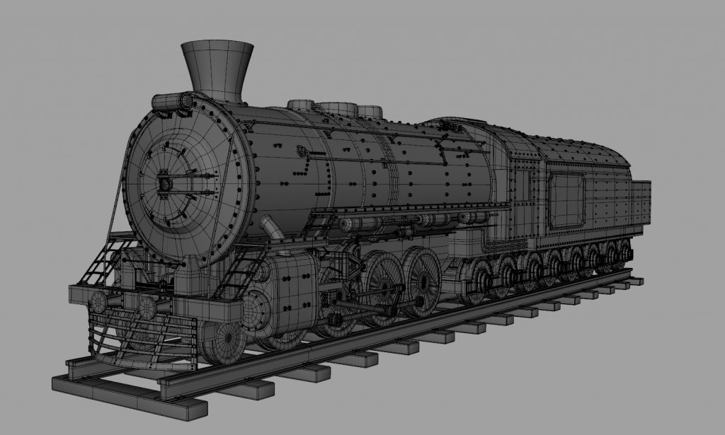Train Engine 3D Model - FlatPyramid