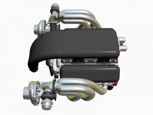 Twin-Turbo Chevrolet Big Block Engine 3D Model - FlatPyramid