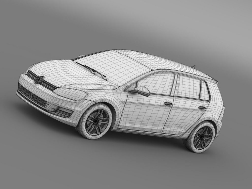 VW Golf TDI 4MOTION 5d Typ 5G 2012 3D Model - FlatPyramid