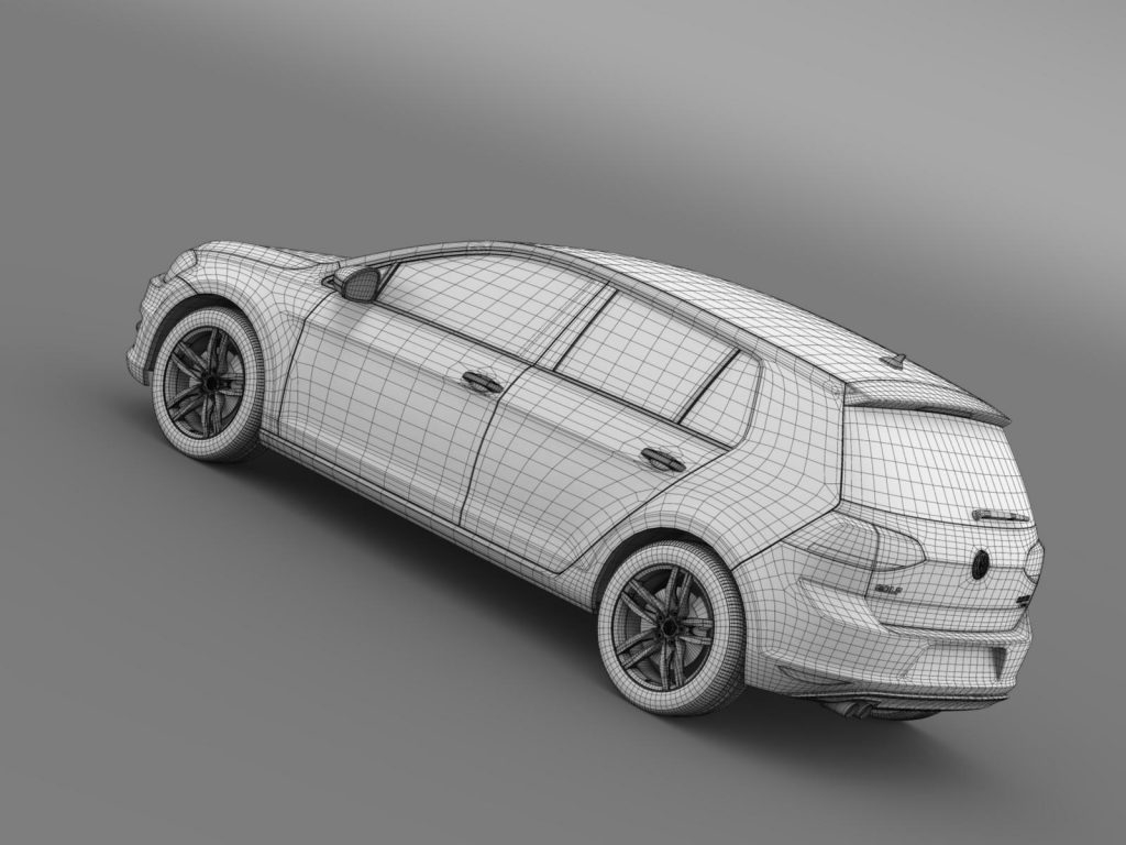 VW Golf TDI 4MOTION 5d Typ 5G 2013 3D Model - FlatPyramid