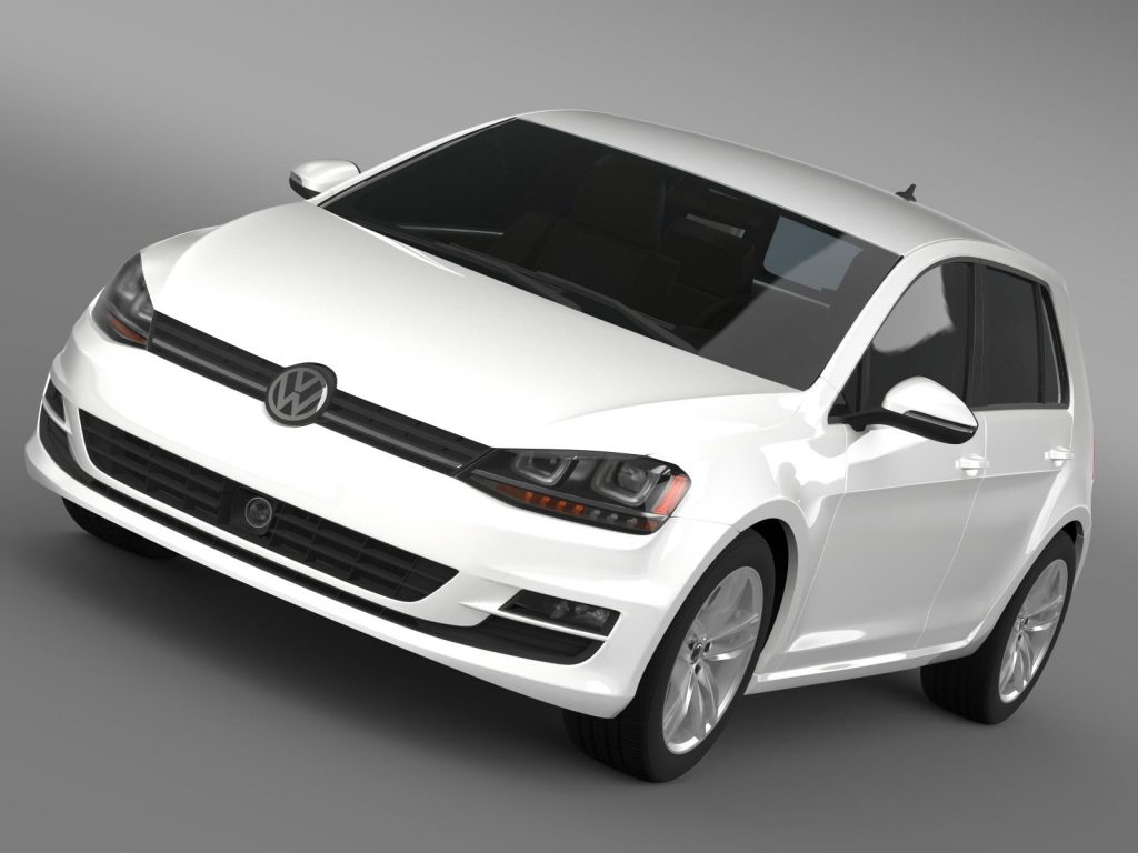 VW Golf TSI BlueMotion 5d Typ 5G 2012 3D Model - FlatPyramid