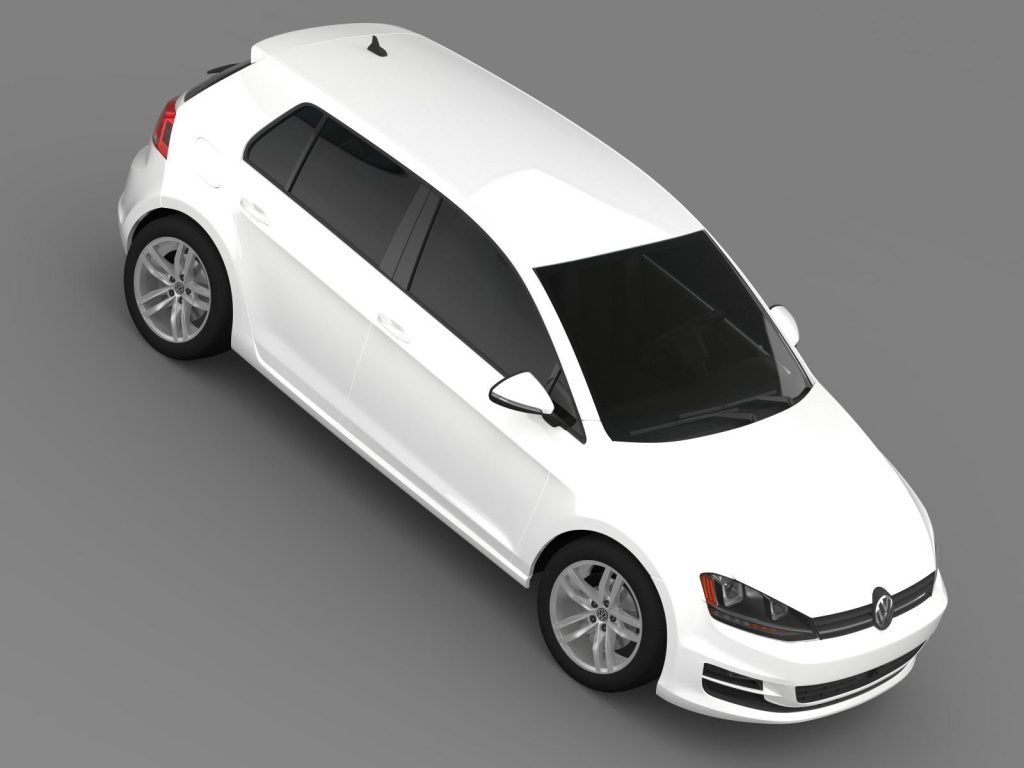 VW Golf TSI BlueMotion 5d Typ 5G 2012 3D Model - FlatPyramid