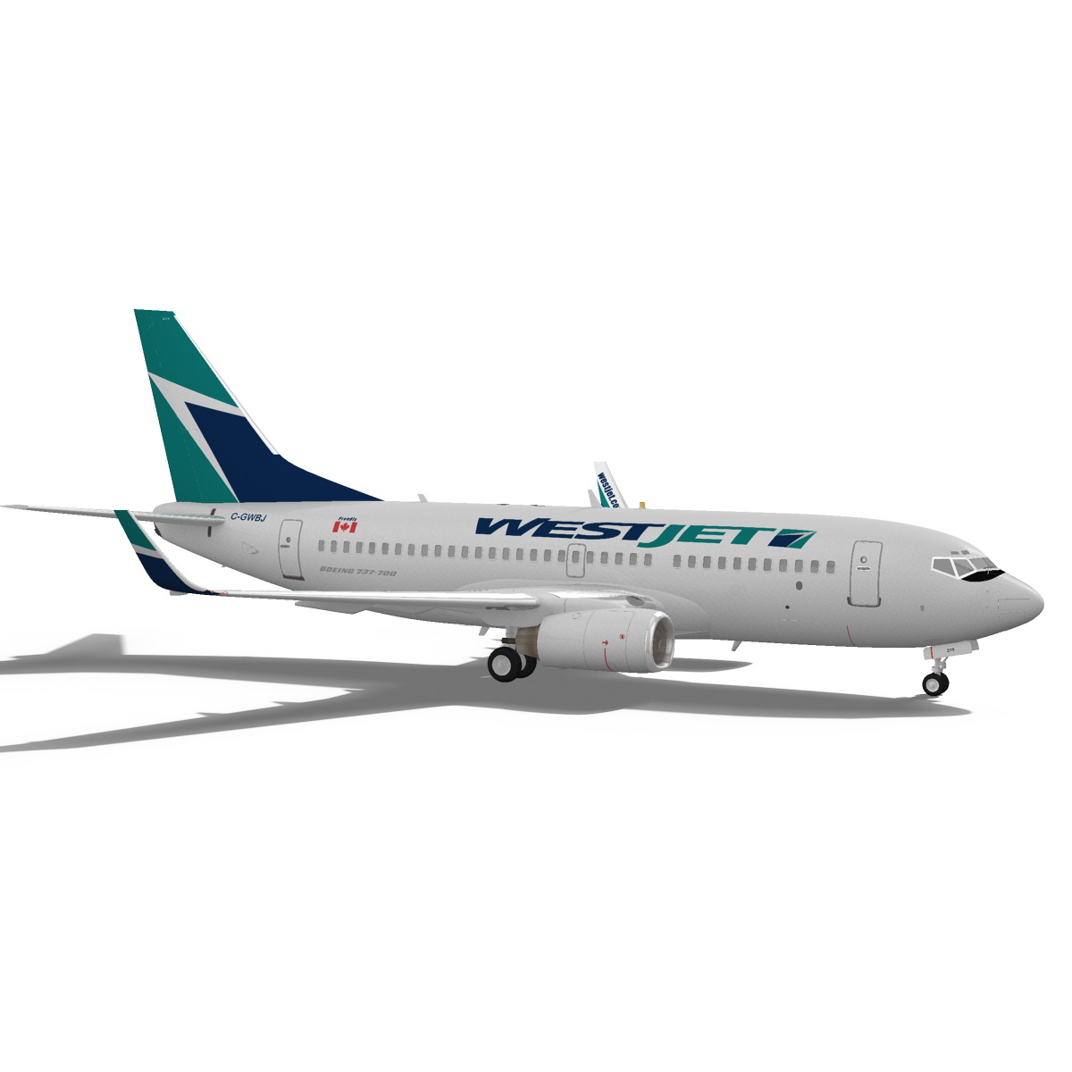 WestJet Boeing 737-700w 3D Model - FlatPyramid