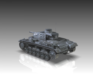 WW2 German Medium Tank Panzer III 3D Model - FlatPyramid