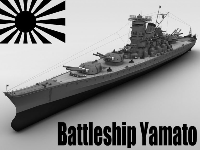 Yamato Battleship 3D Model - FlatPyramid