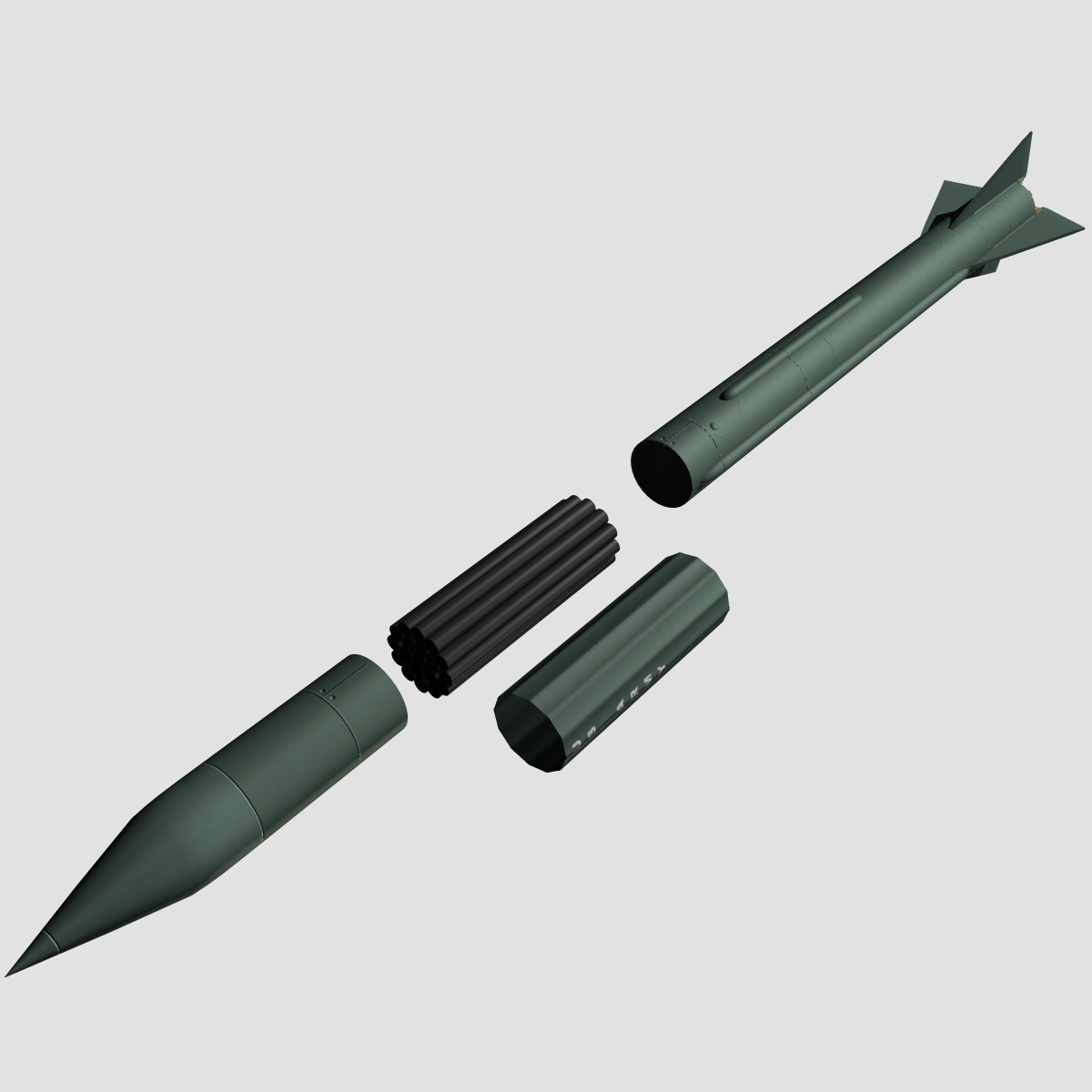 US MGM-5 Corporal Missile 3D Model - FlatPyramid