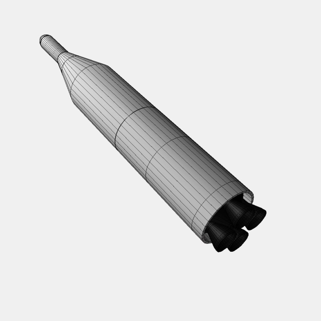 US Navy UGM-27 Polaris A1 Ballistic Missile 3D Model - FlatPyramid
